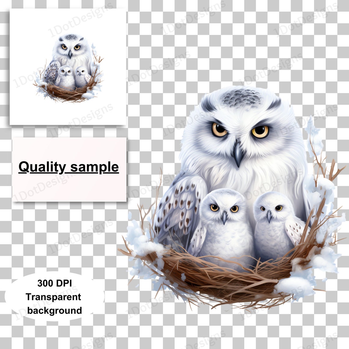 Snowy Owl Family Clipart Bundle Snow Owl PNG Nature Clipart - Etsy UK