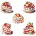 Strawberry Birthday Cake Clipart Bundle Summer PNG - Etsy