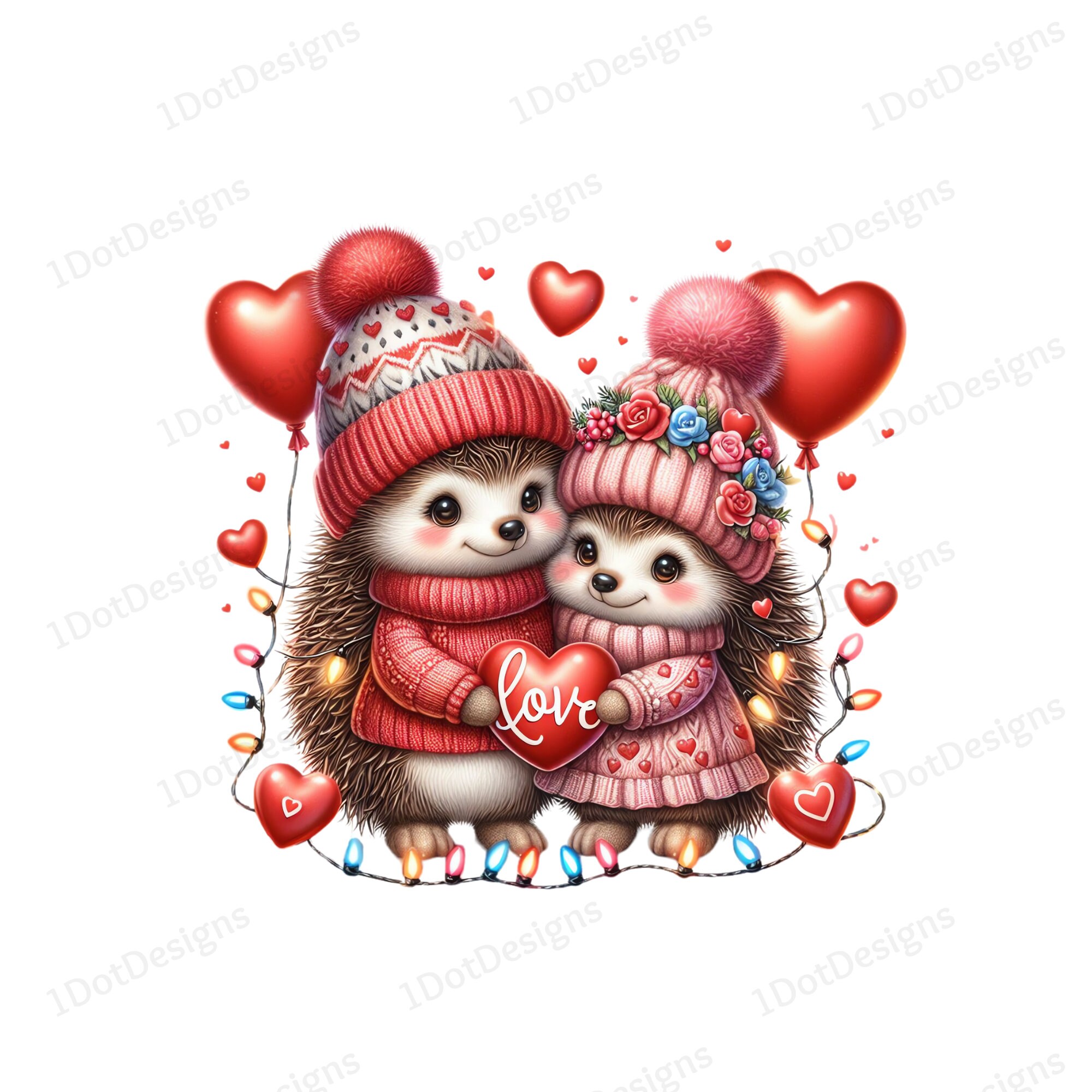 Valentines Hedgehog Clipart Bundle, Valentines Day Clipart, Hedgehog ...