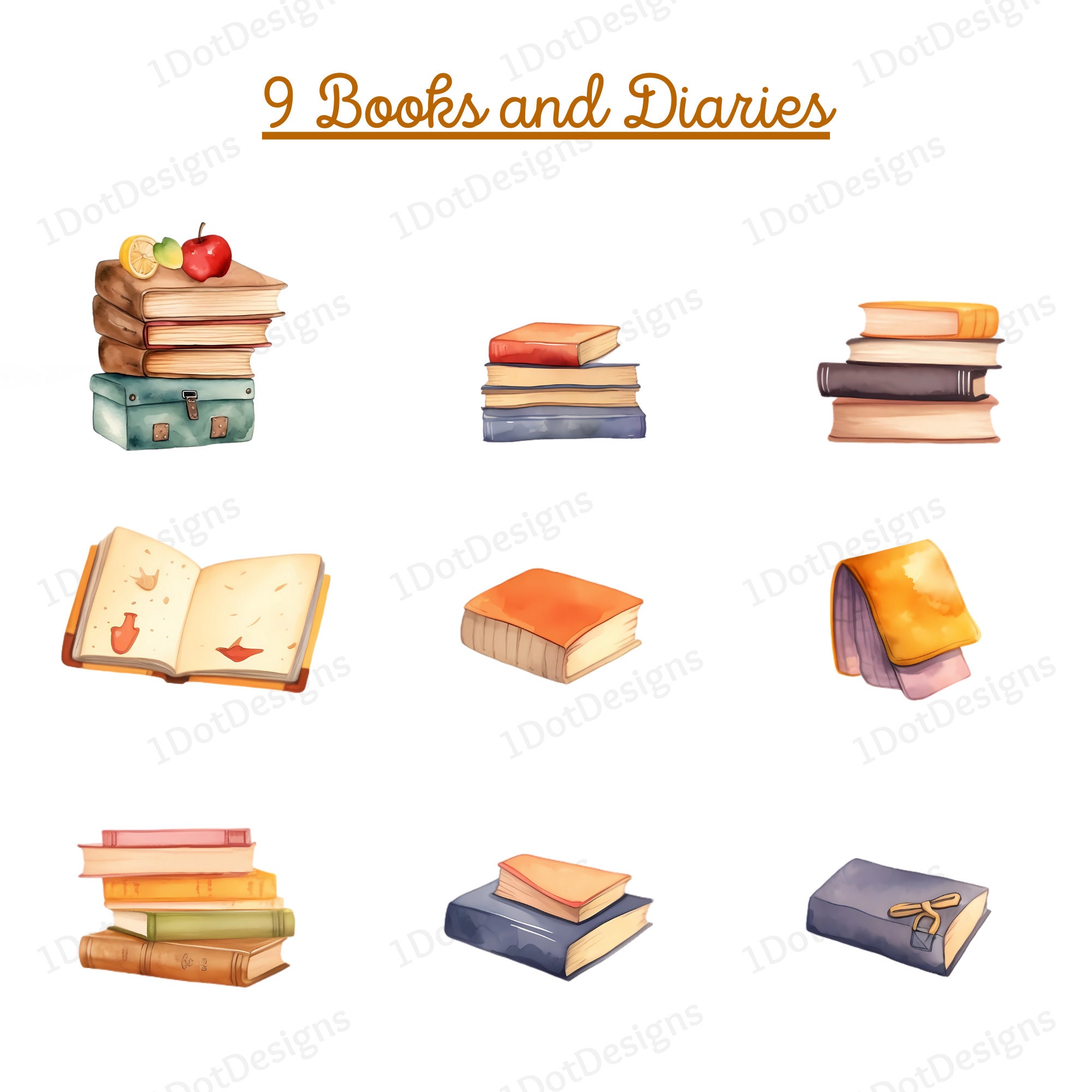 Back to School Clipart Bundle, School PNG, Watercolor Clipart, Back to ...