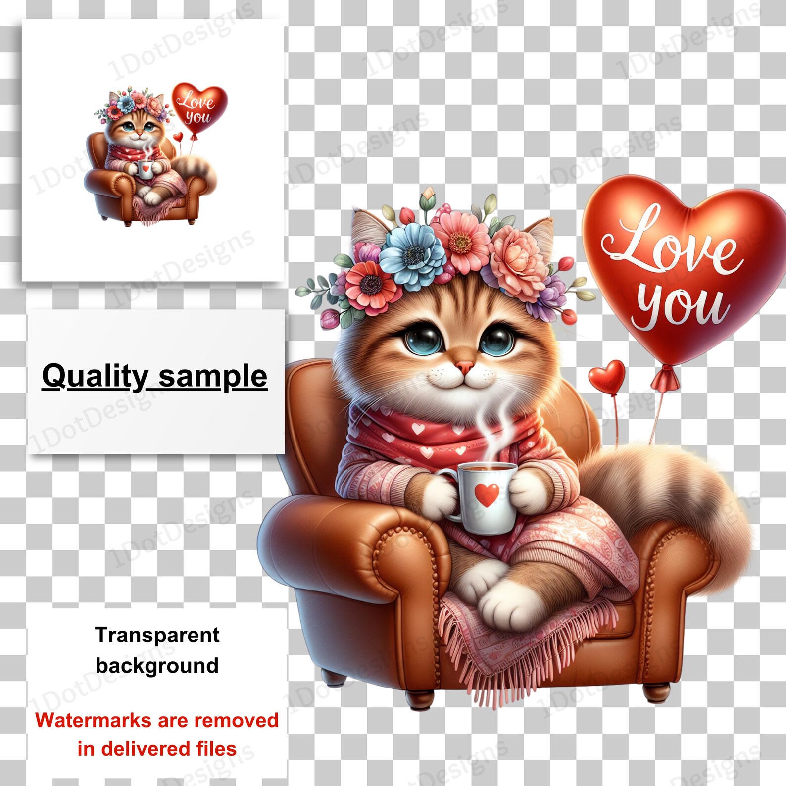 Valentine Cat Clipart Bundle, Valentines Day Clipart, Love Clipart ...