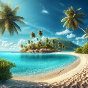 Tropical Beach Digital Paper - 20 Jpgs, Tropical Beach Backdrop, Beach ...