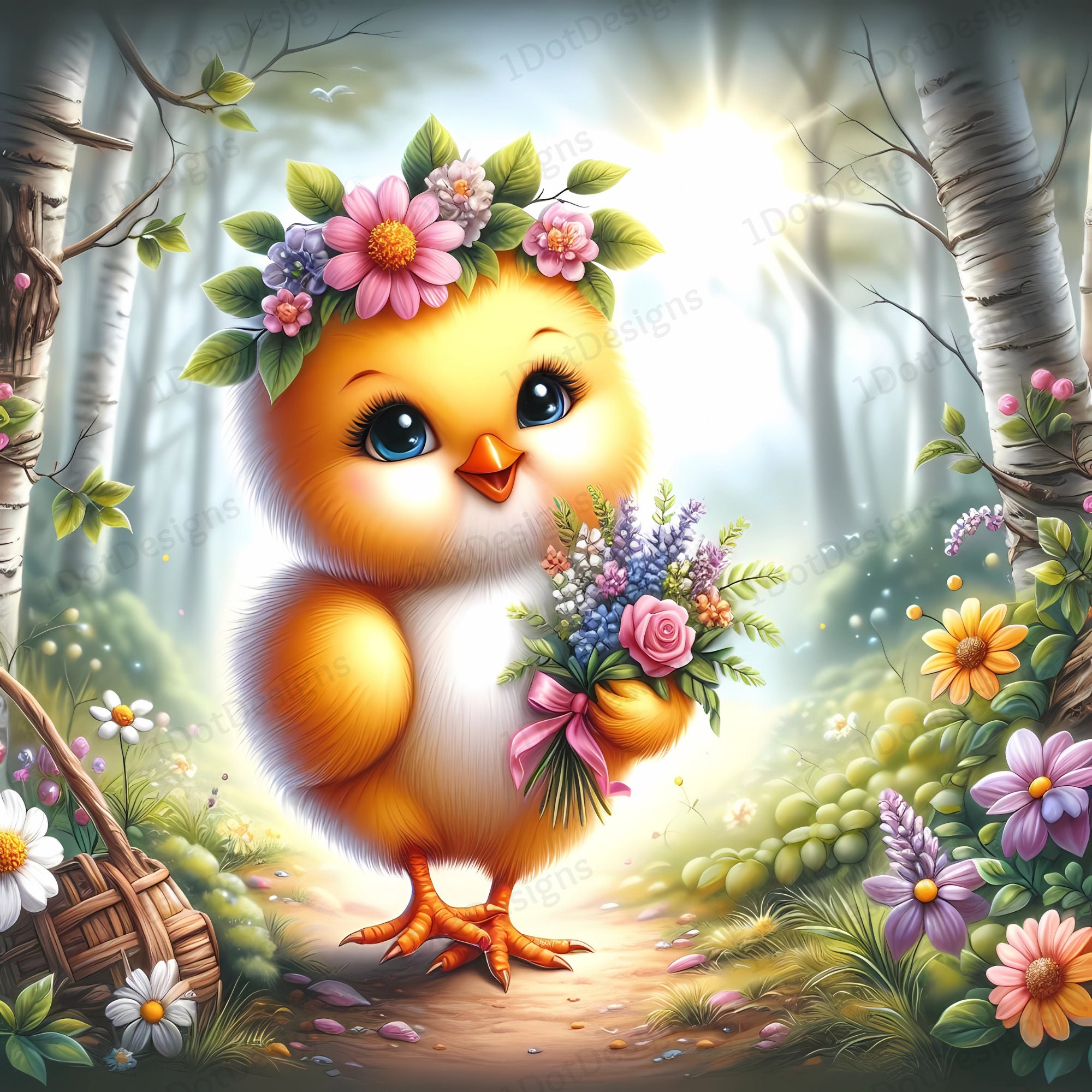 Easter Chick Digital Paper 18 Jpegs, Easter Papers, Easter Backdrop, Spring Chick, Easter Chick ...