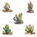 Watercolor Cactus Clipart Bundle, Cactus PNG, Watercolor Clipart, Wild ...