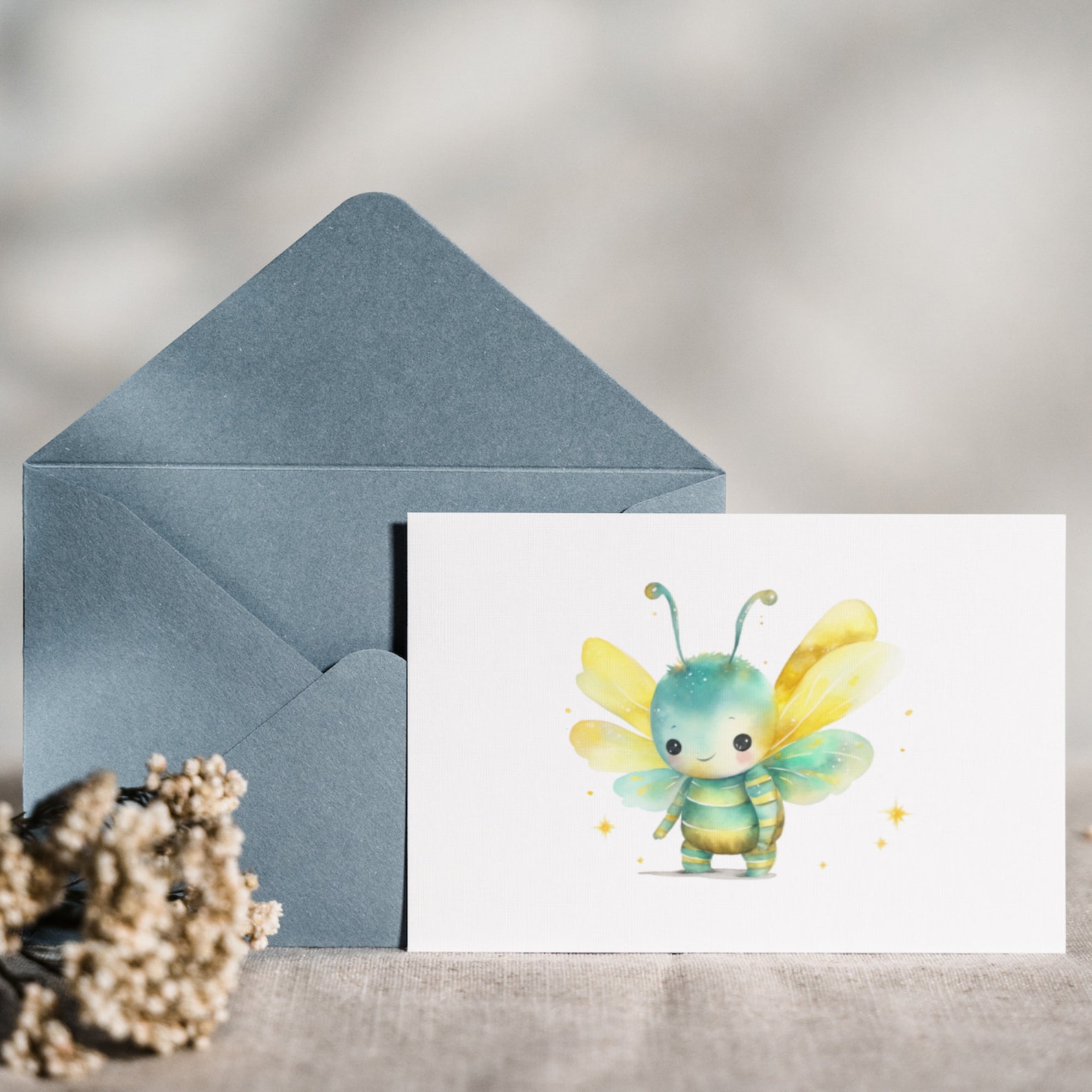 Cute Baby Fireflies Clipart Bundle, Nursery PNG, Watercolor Clipart ...