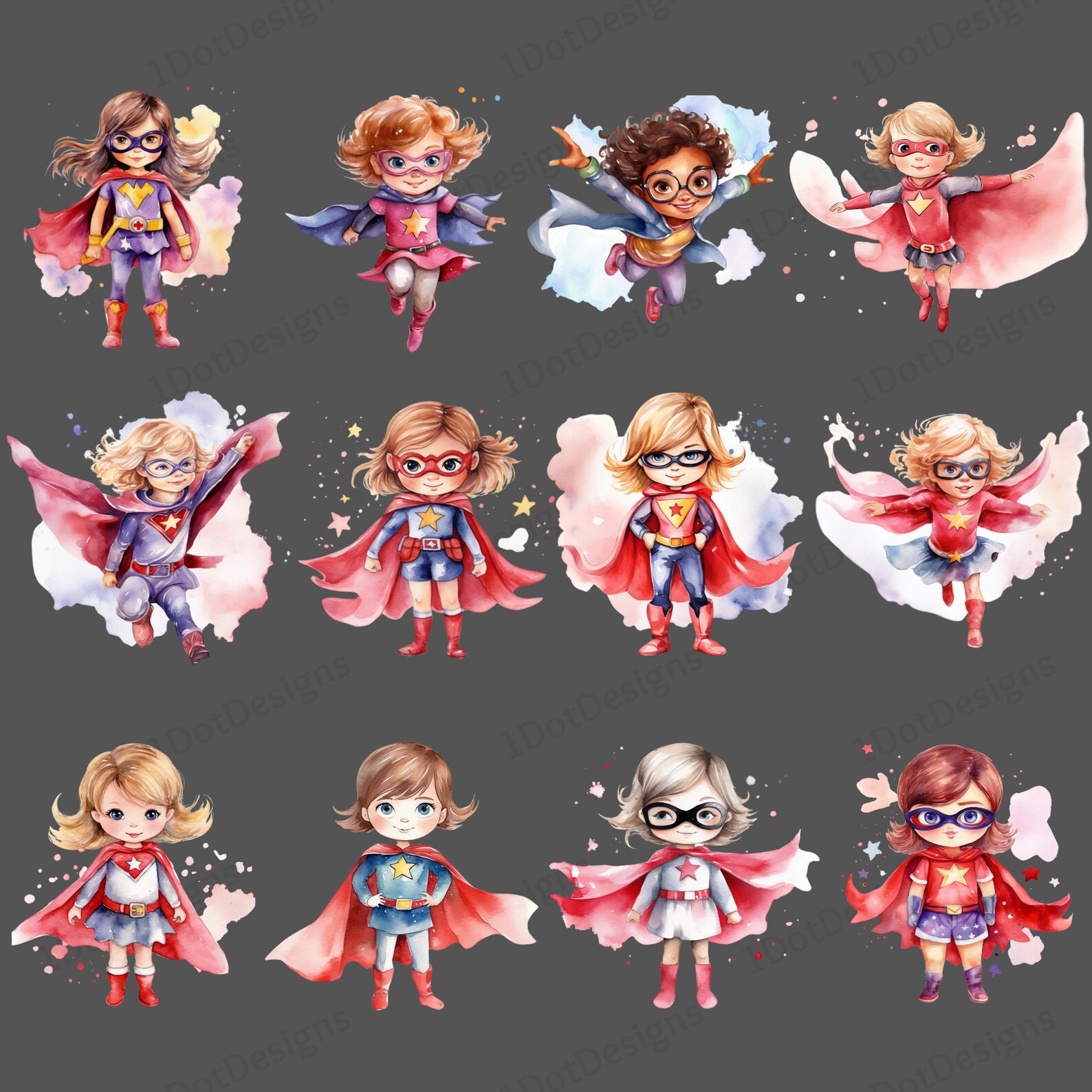 Superhero Girl Clipart Superhero PNG Superhero Clipart - Etsy UK