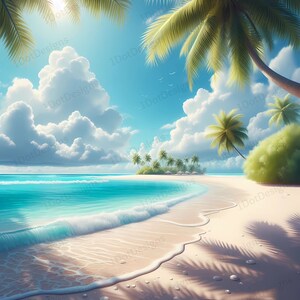 Tropical Beach Digital Paper - 20 Jpgs, Tropical Beach Backdrop, Beach ...