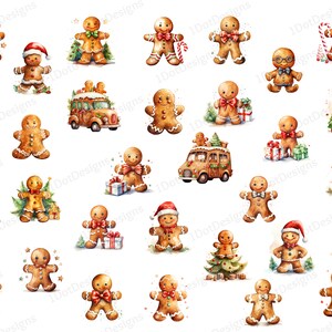 Gingerbread Man Clipart Bundle, Christmas PNG, Christmas Clipart ...
