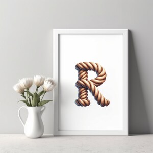 Rope Alphabet and Numbers Clipart Bundle, Boho PNG (digital Download ...