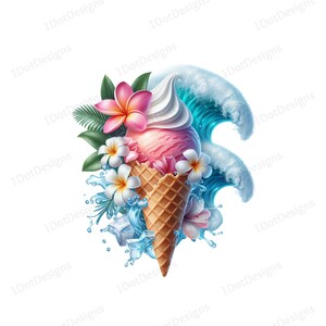Beach Ice Cream Clipart Bundle, Summer PNG, Travel Clipart, Ice Cream ...