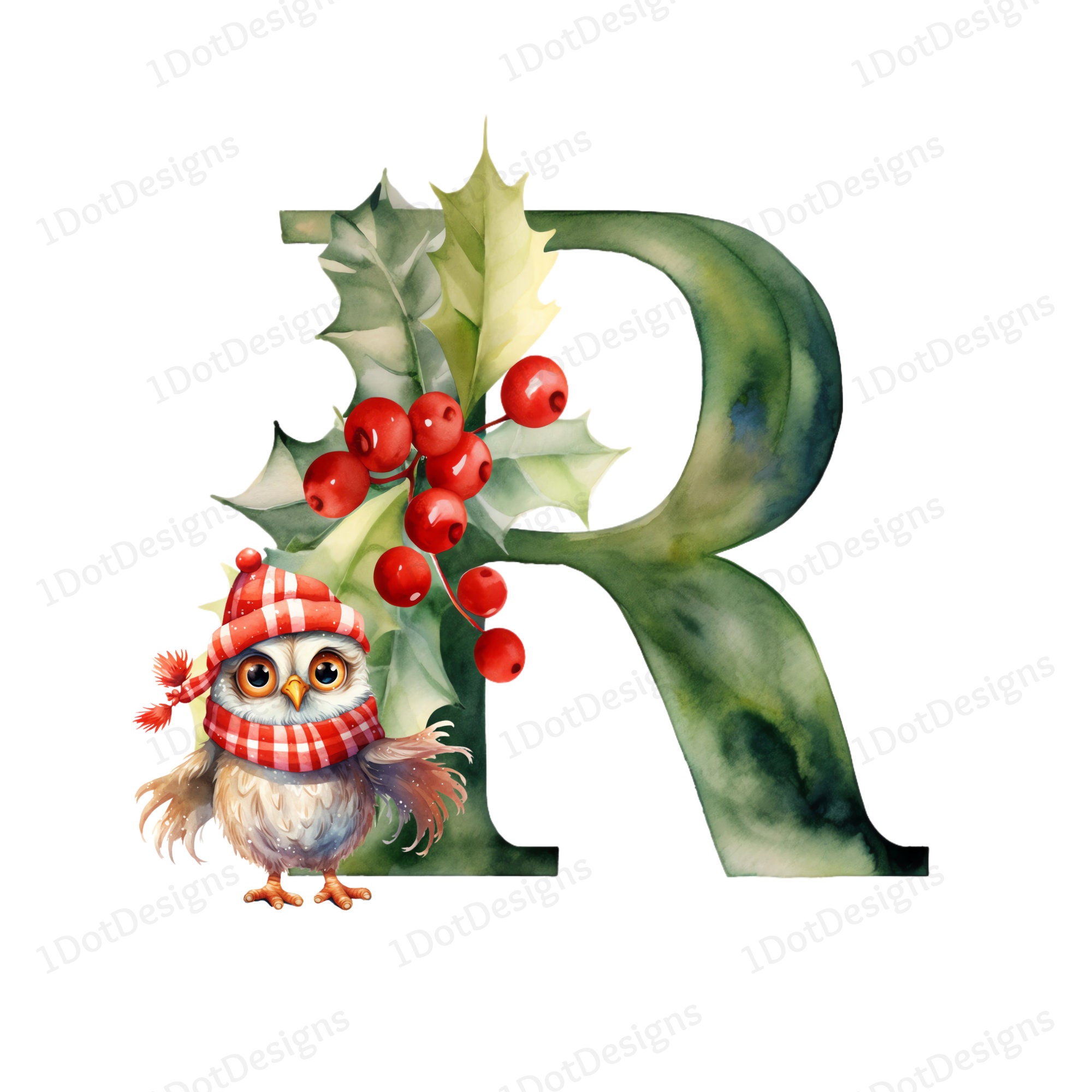 Christmas Letter R Clipart Bundle, Christmas PNG, Christmas Clipart ...
