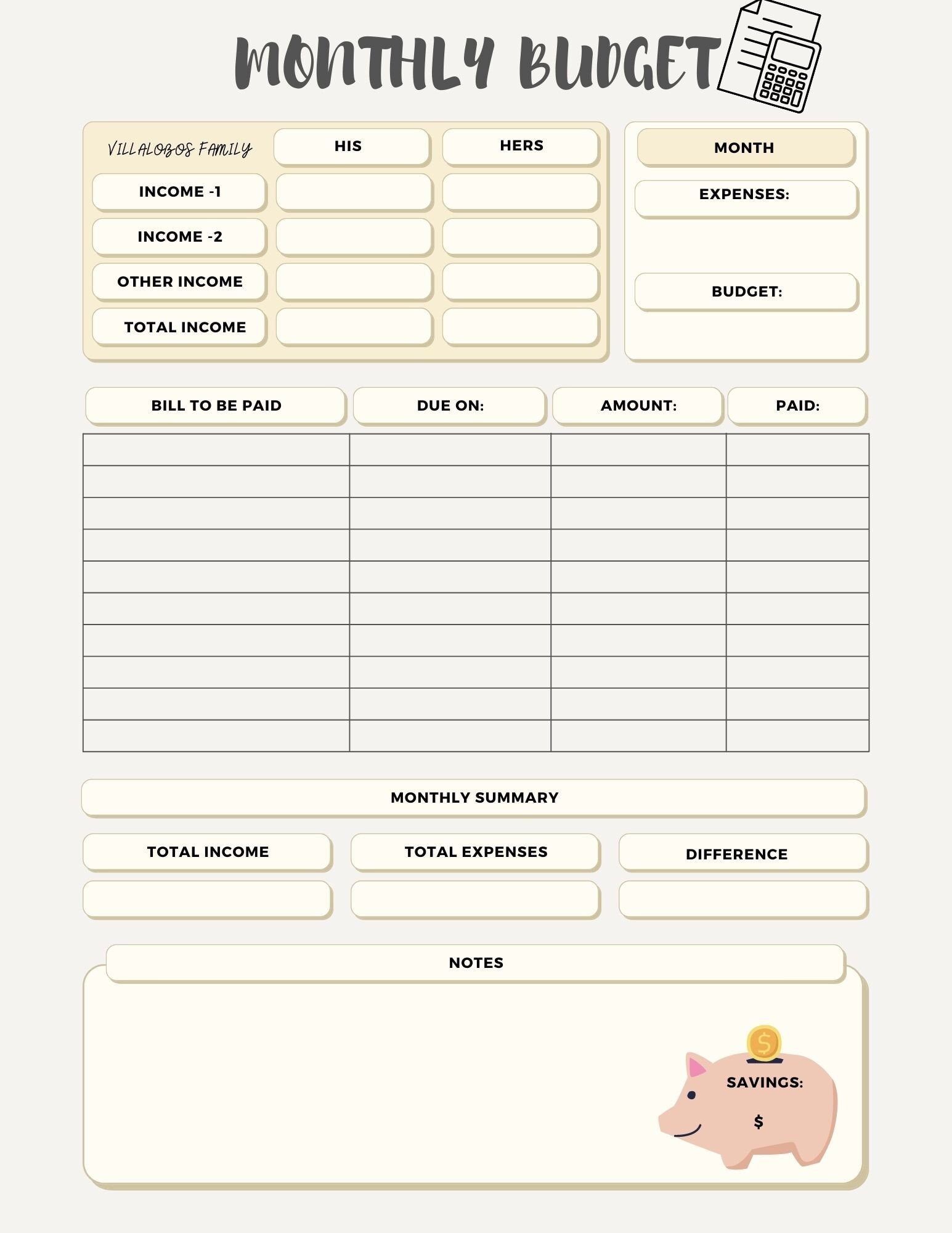 Fillable Budget Planner,digital Budget Planner,printable Budget Planner ...