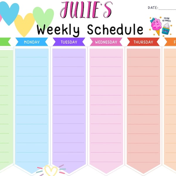 Weekly Schedule - Etsy