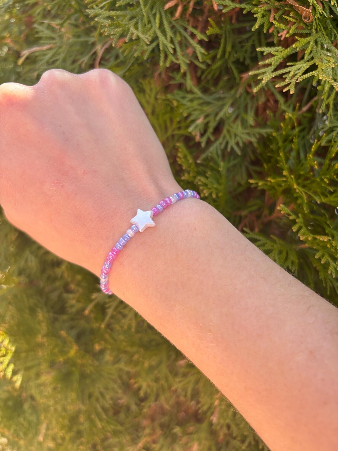Preppy Seed Bead Star Pearl Bracelet - Etsy