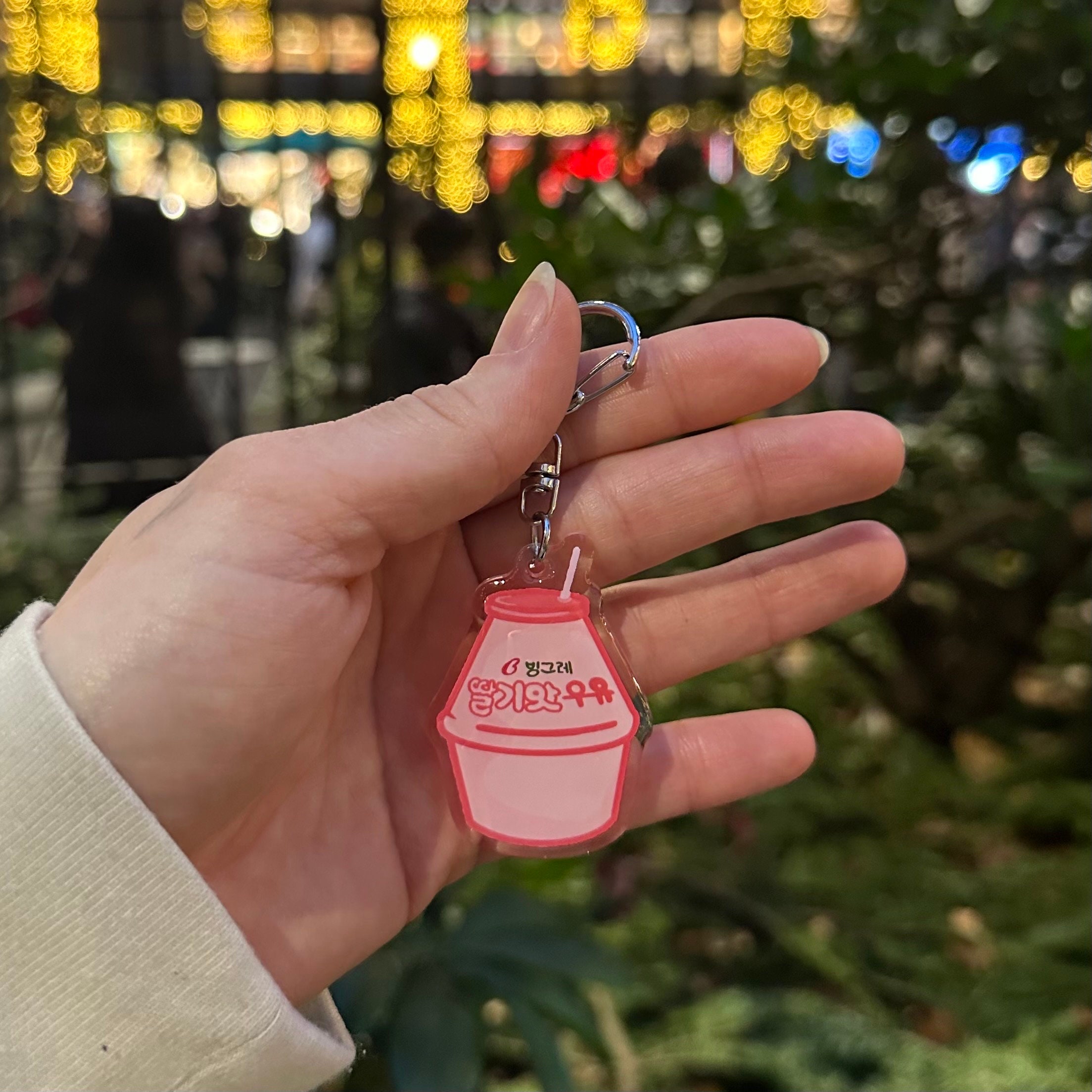 Korean Strawberry Milk Keychain - Etsy