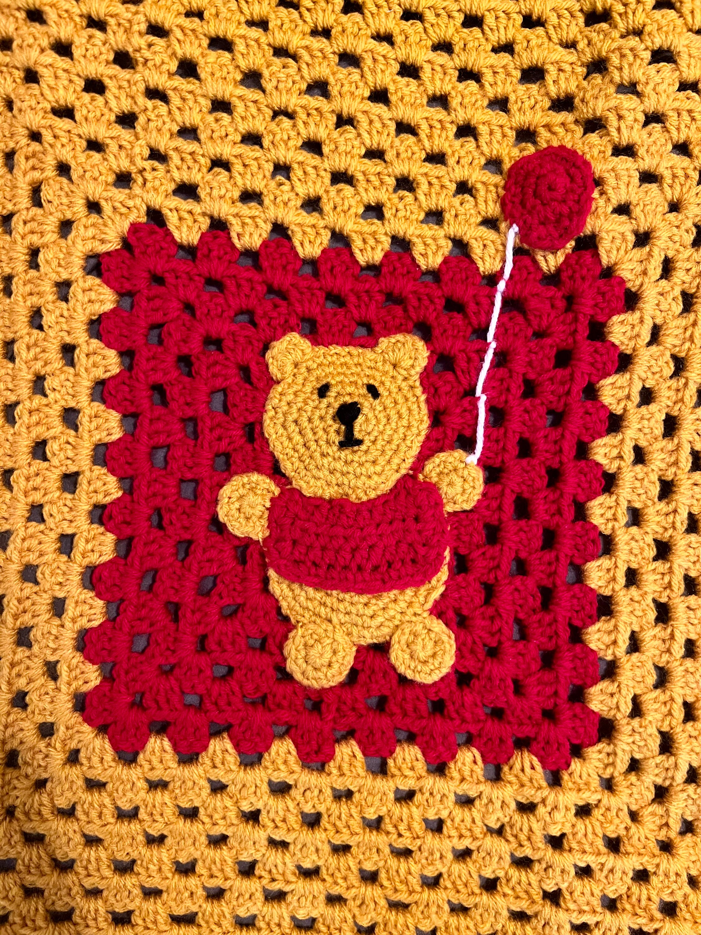 Crochet Winnie the Pooh Blanket! Approx. 30x30 - Etsy