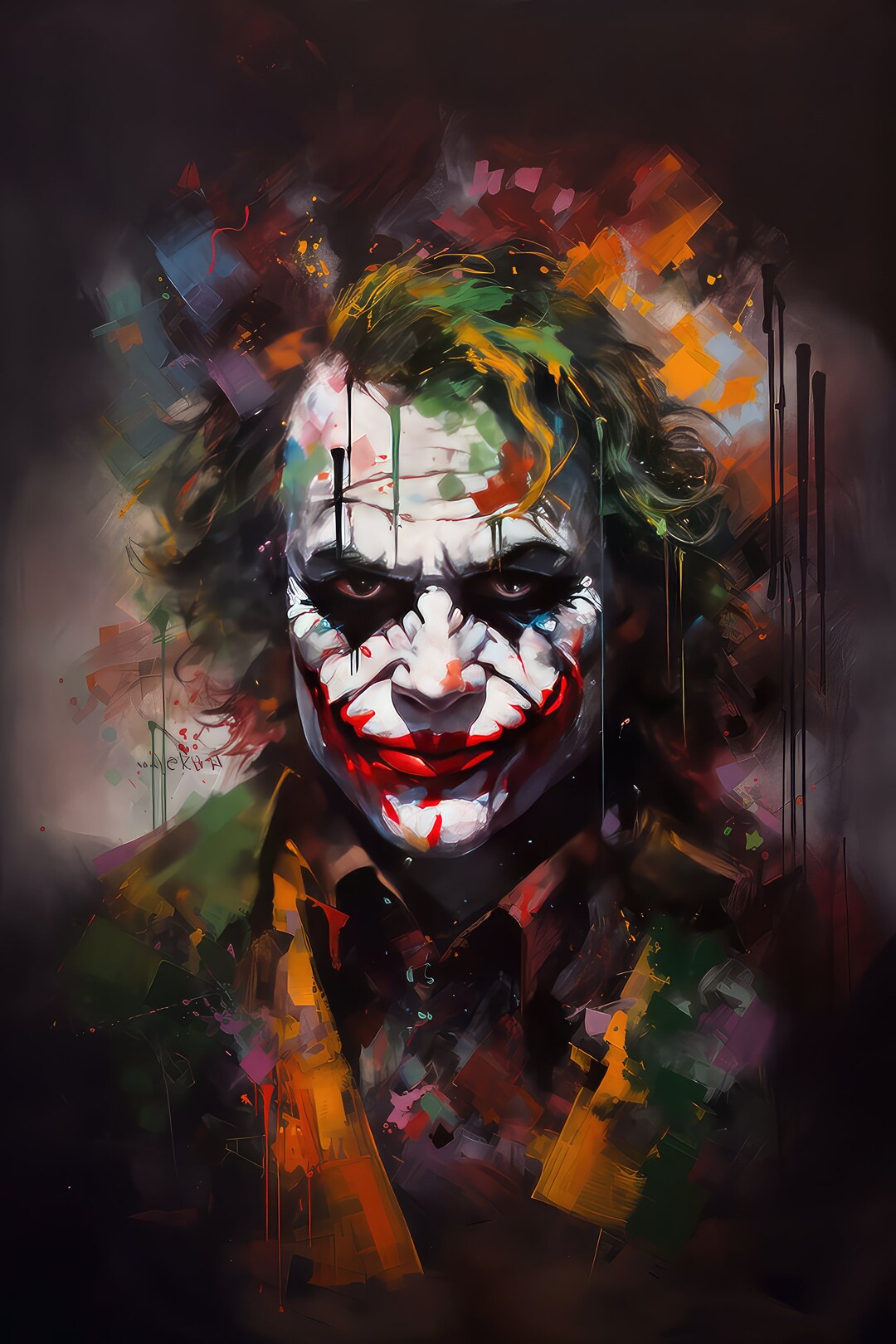 The Joker Inspired by Heath Ledger From Batman Movies Abstract Art ...