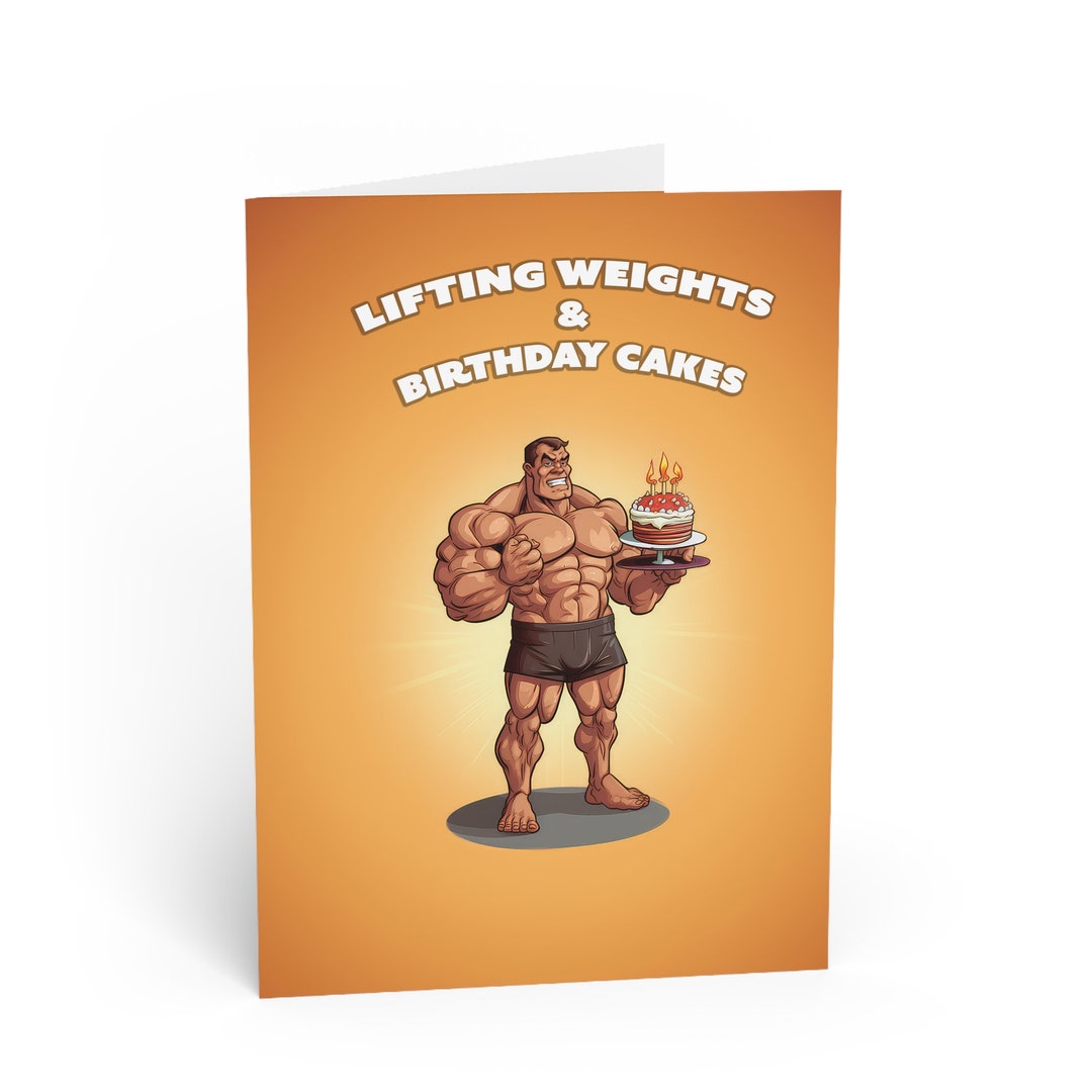 UNIQUE Weightlifting Lifters Muscle Birthday Card for Body Builder Gym ...