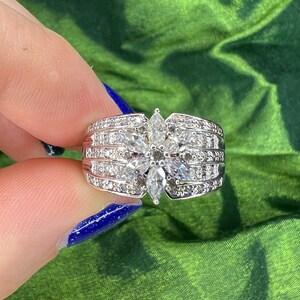 Diamonique floral eternity band ring store