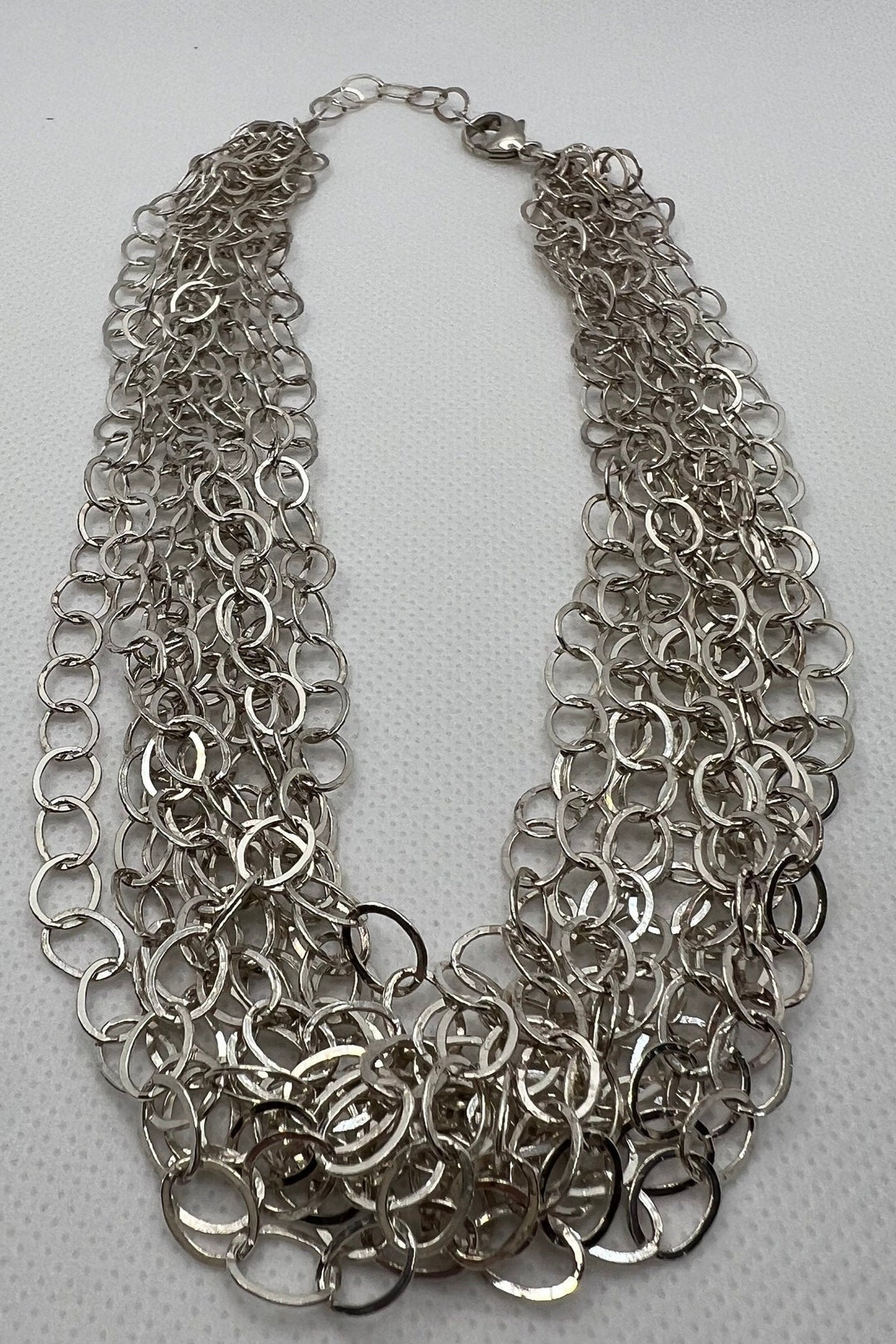 Vintage Prochain Multi Strand Silver Necklace - Etsy