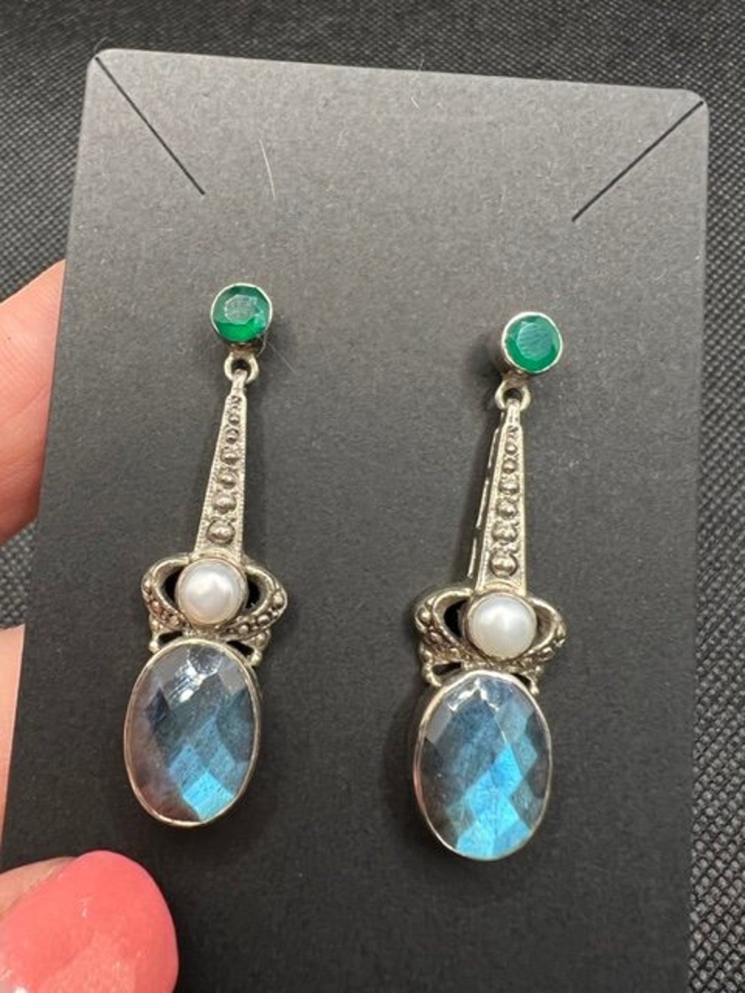 Vintage Nicky Butler Art Deco Style Earrings - Etsy