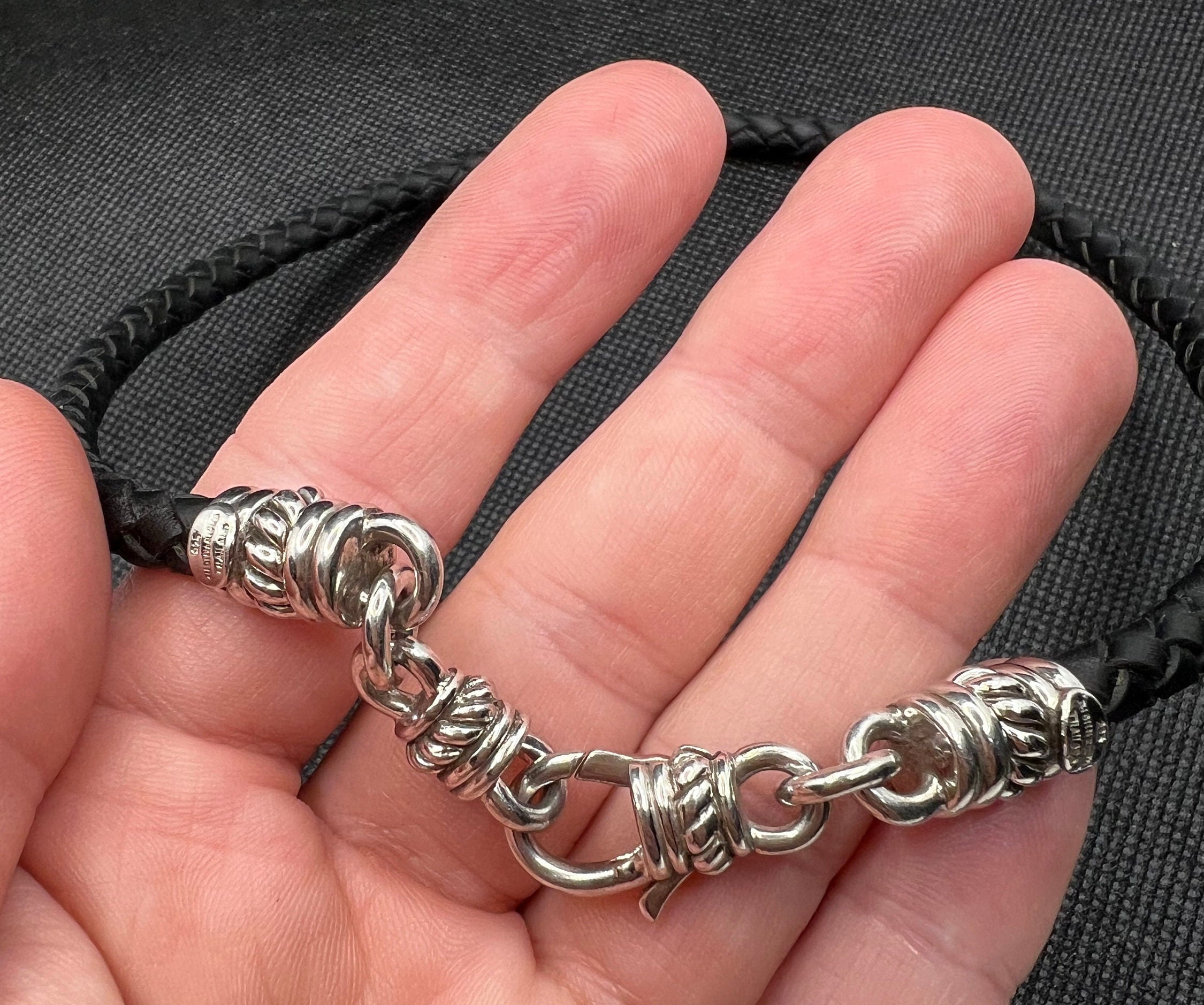 Vintage Judith Ripka Braided Leather With Charm Enhancer and Magnetic ...