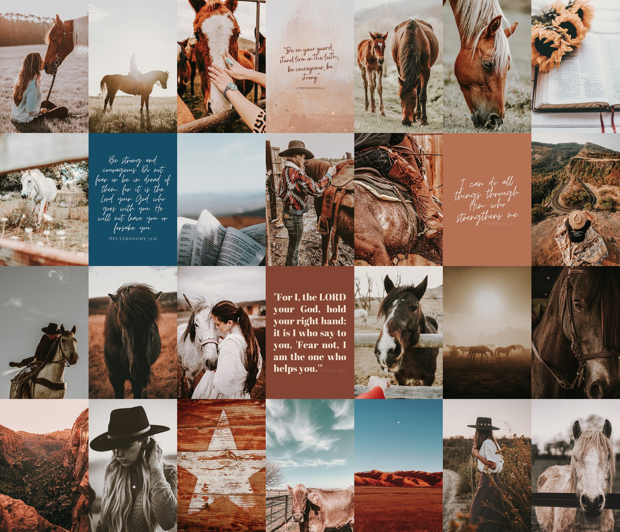 Christian Cowgirl Collage Kit | Instant Digital Download | 110 Prints ...