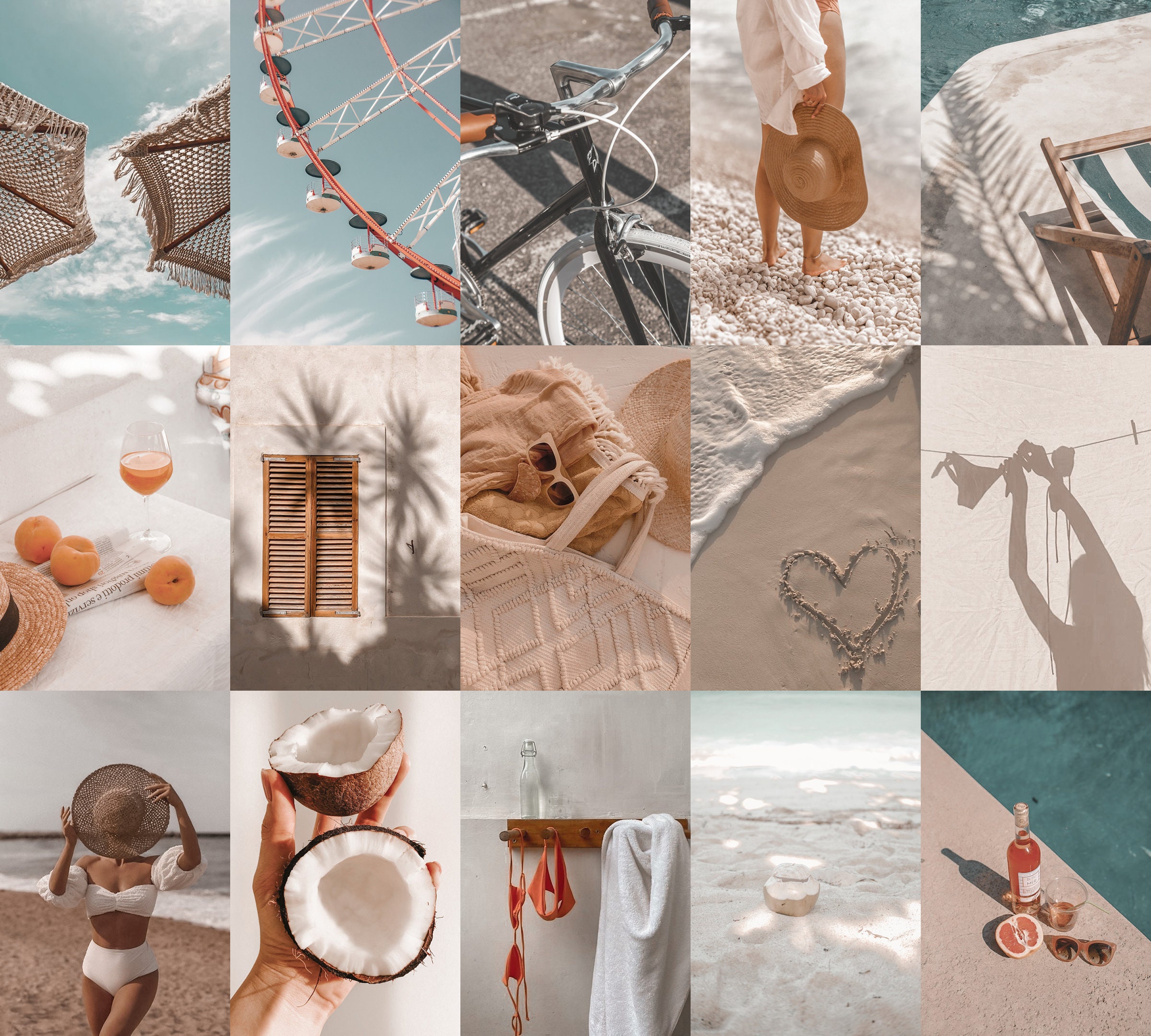 Soft Summer PRINTED 60pc COLLAGE KIT Neutral Aesthetic 4x6 or 5x7 Photo ...