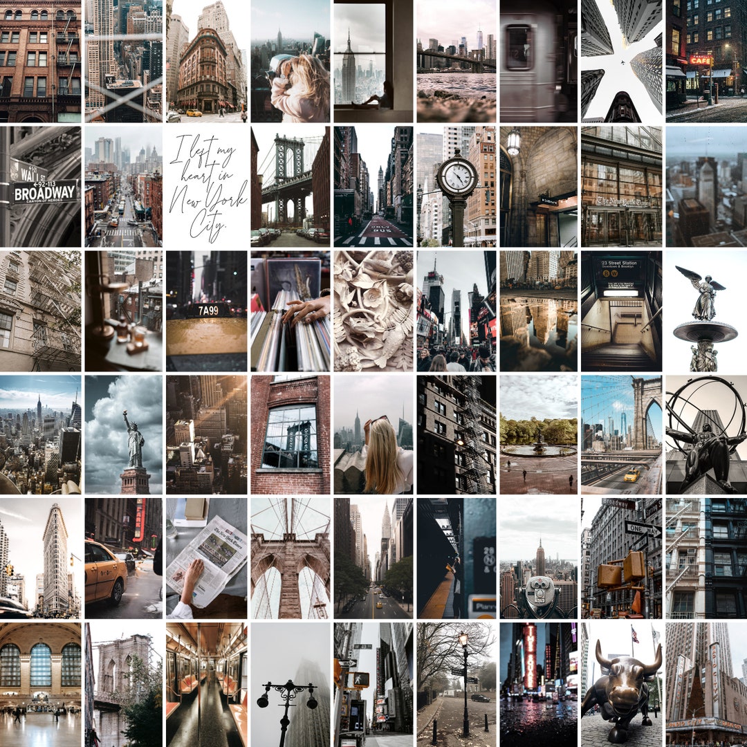 New York City Collage Kit NYC Aesthetic Prints 30/60/100 Photos Wall ...