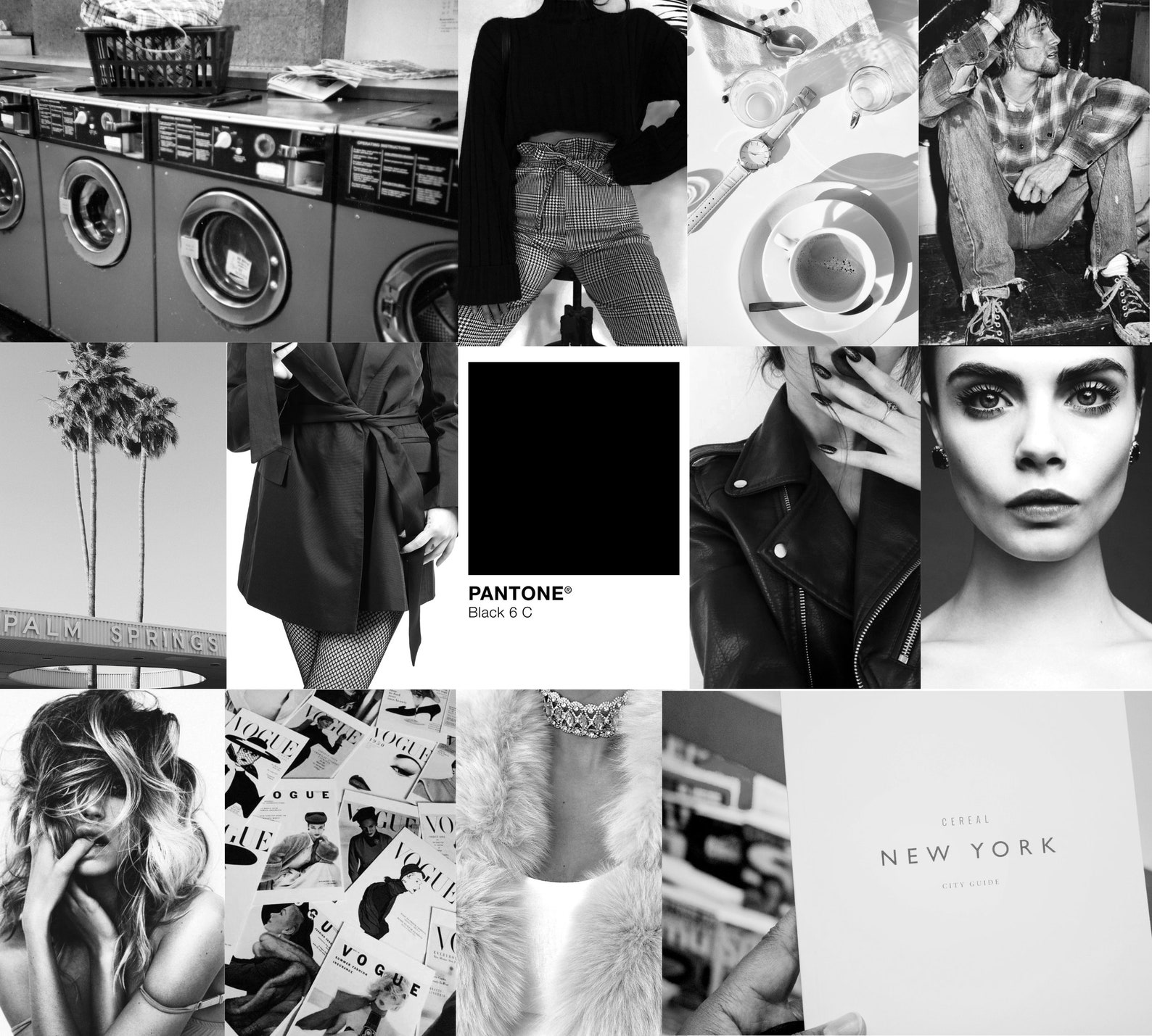 Monochrome Collage Kit Instant Digital Download 140 Prints Black ...