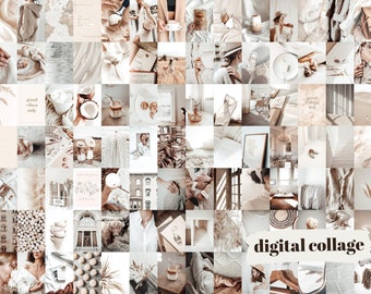 Beige Aesthetic Wall Collage Kit digital Download 70pcs - Etsy