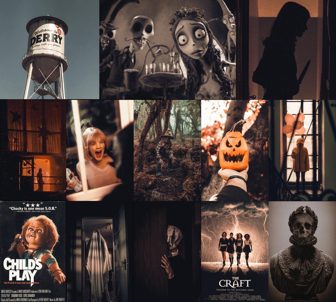Scary Movie Collage Kit | 225 Prints | Halloween Aesthetic Printable ...