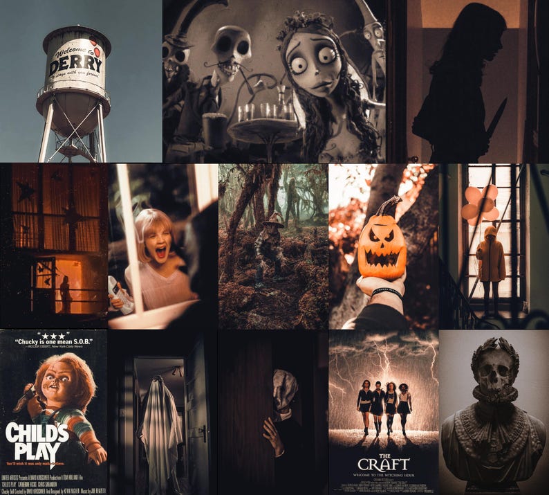 Scary Movie Collage Kit | 225 Prints | Halloween Aesthetic Printable ...