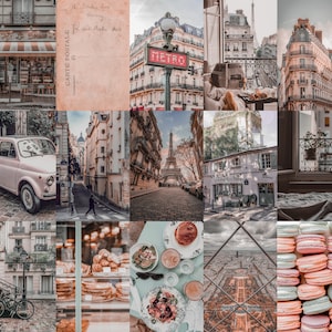Paris Aesthetic Collage Kit | Set of 30/60/100 Prints | Photo Cards for ...