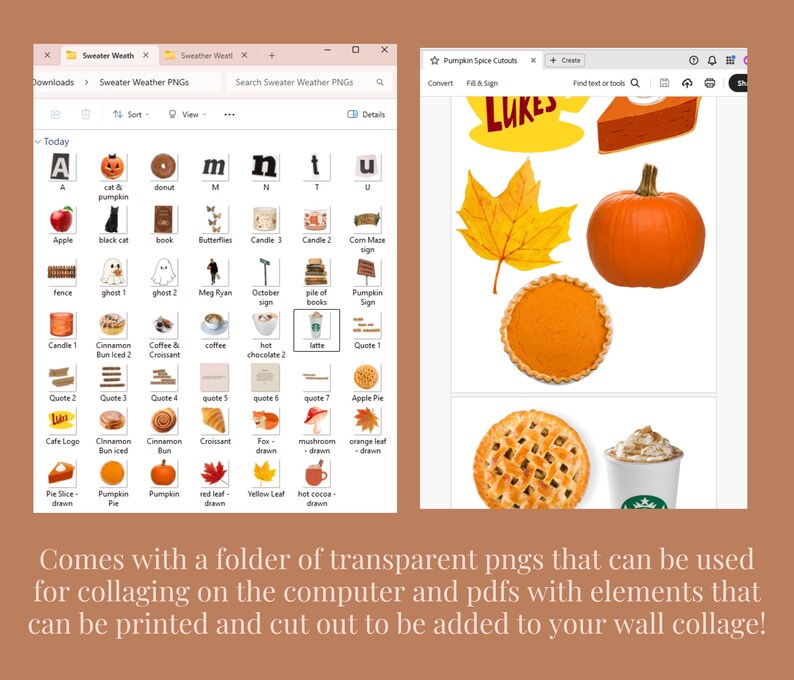 Pumpkin Spice Aesthetic Collage Kit | 135 Prints | Autumn Wall Art ...