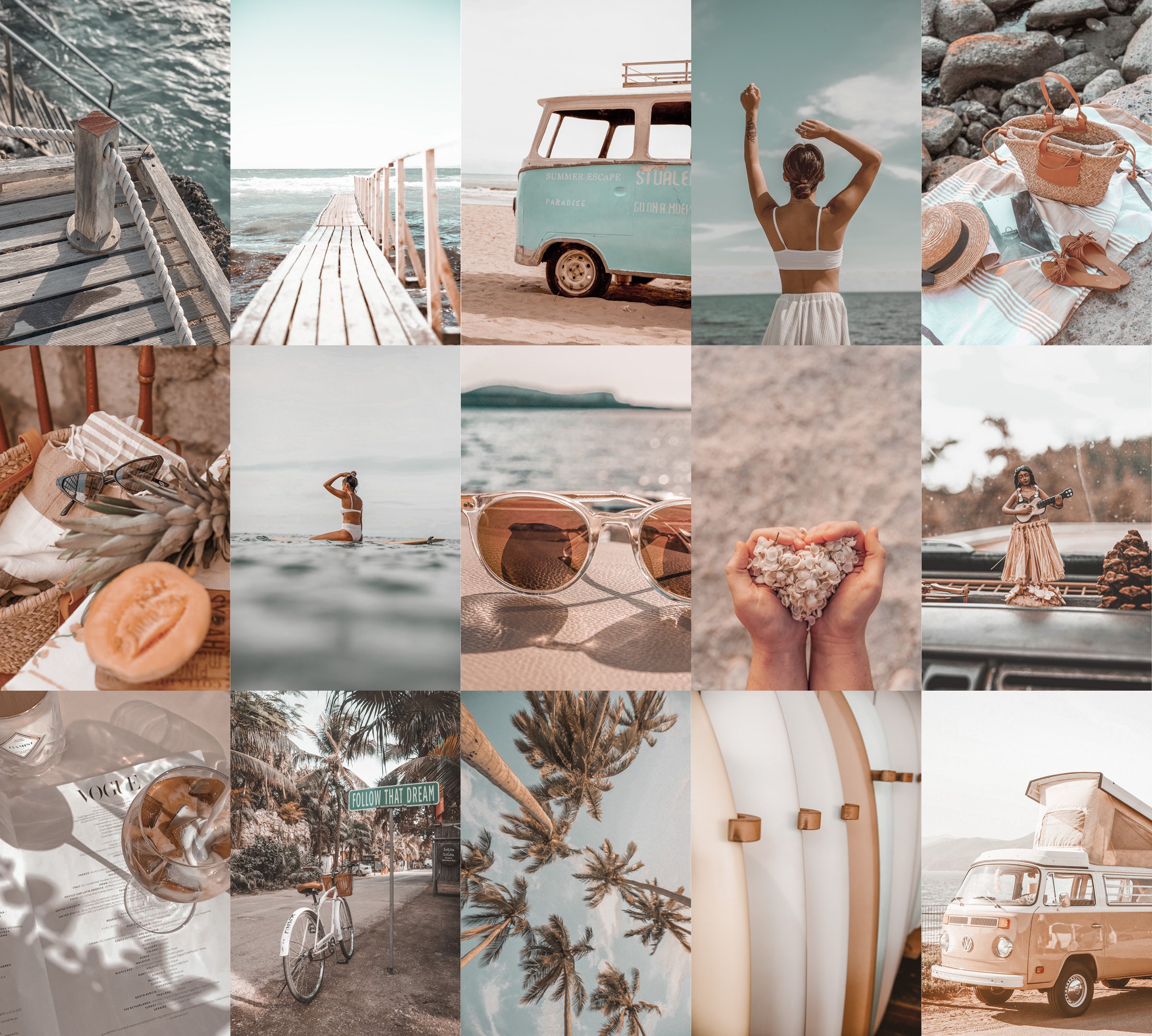 Soft Summer PRINTED 60pc COLLAGE KIT Neutral Aesthetic 4x6 or 5x7 Photo ...