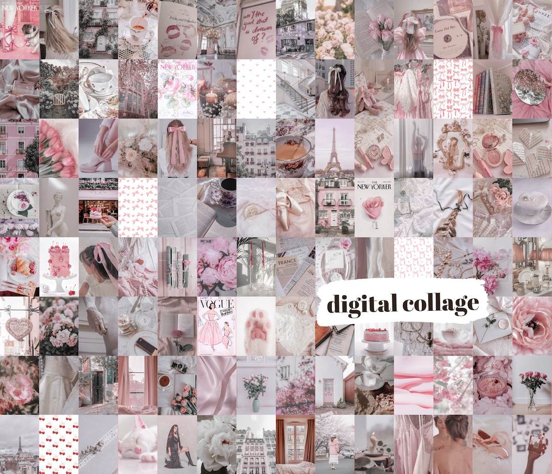 Coquette Aesthetic Collage Kit | 180 Soft Pink Prints (digital Download ...
