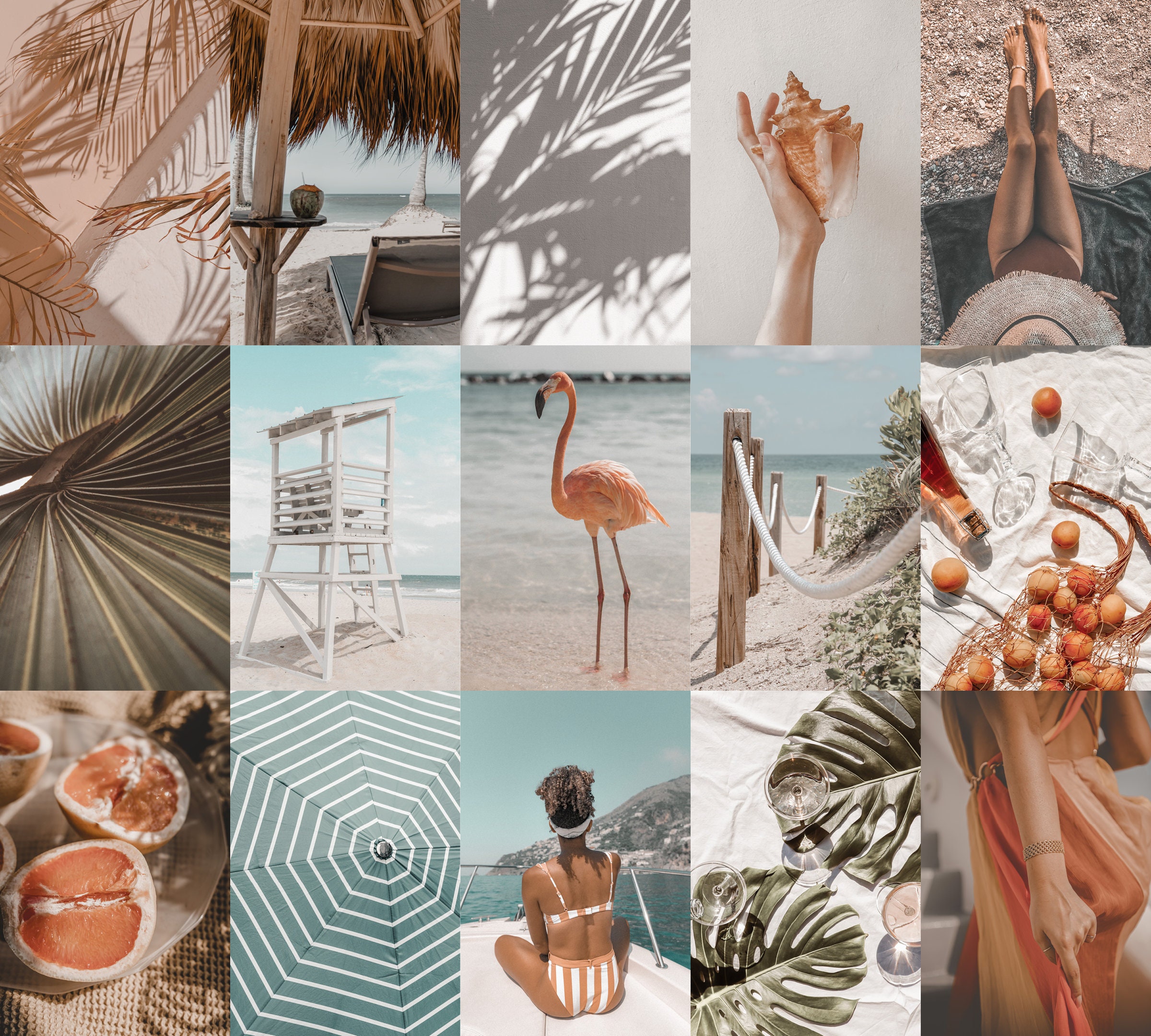 Soft Summer PRINTED 60pc COLLAGE KIT Neutral Aesthetic 4x6 or 5x7 Photo ...