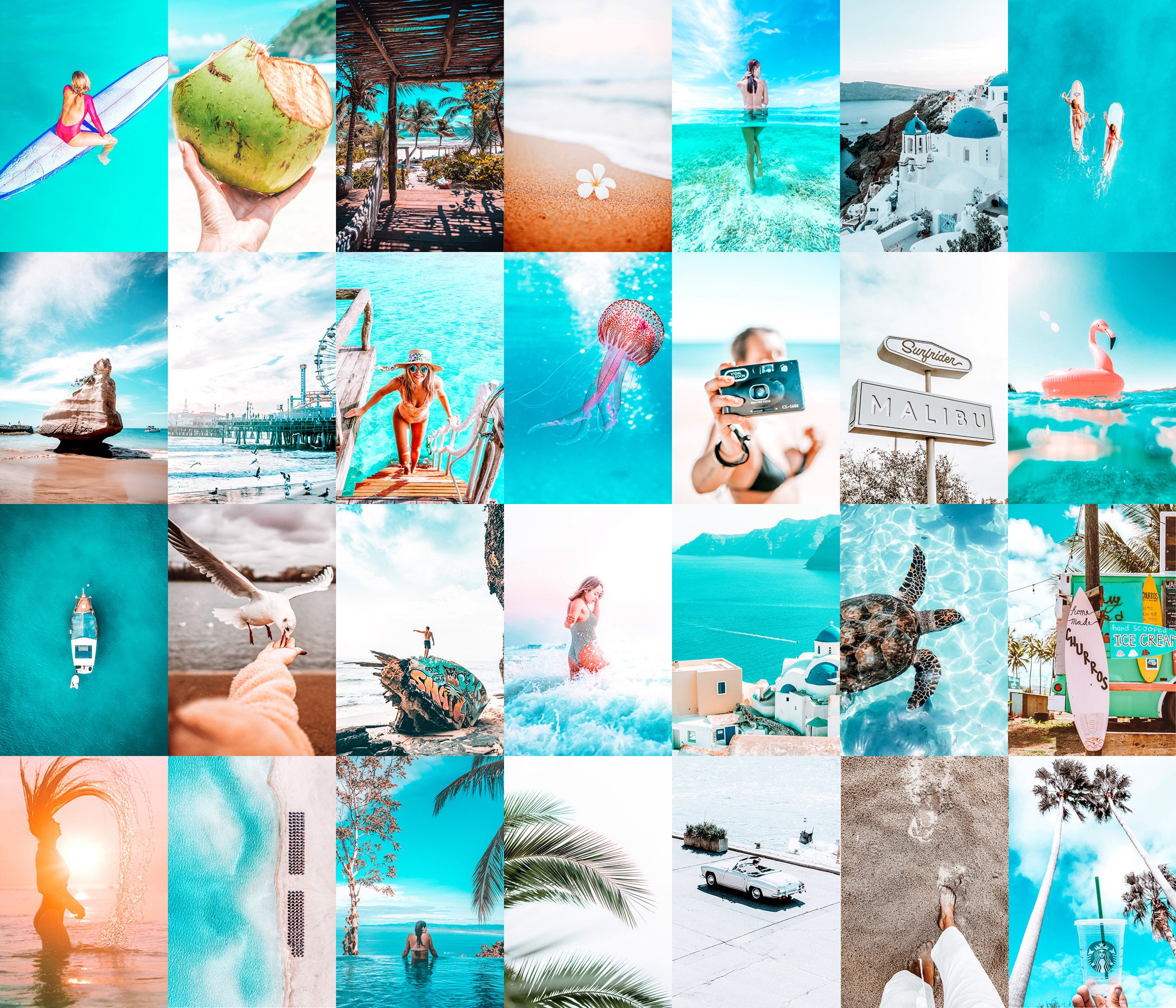 Vibrant Beach Collage Kit Instant Digital Download 100 Pieces Digital ...