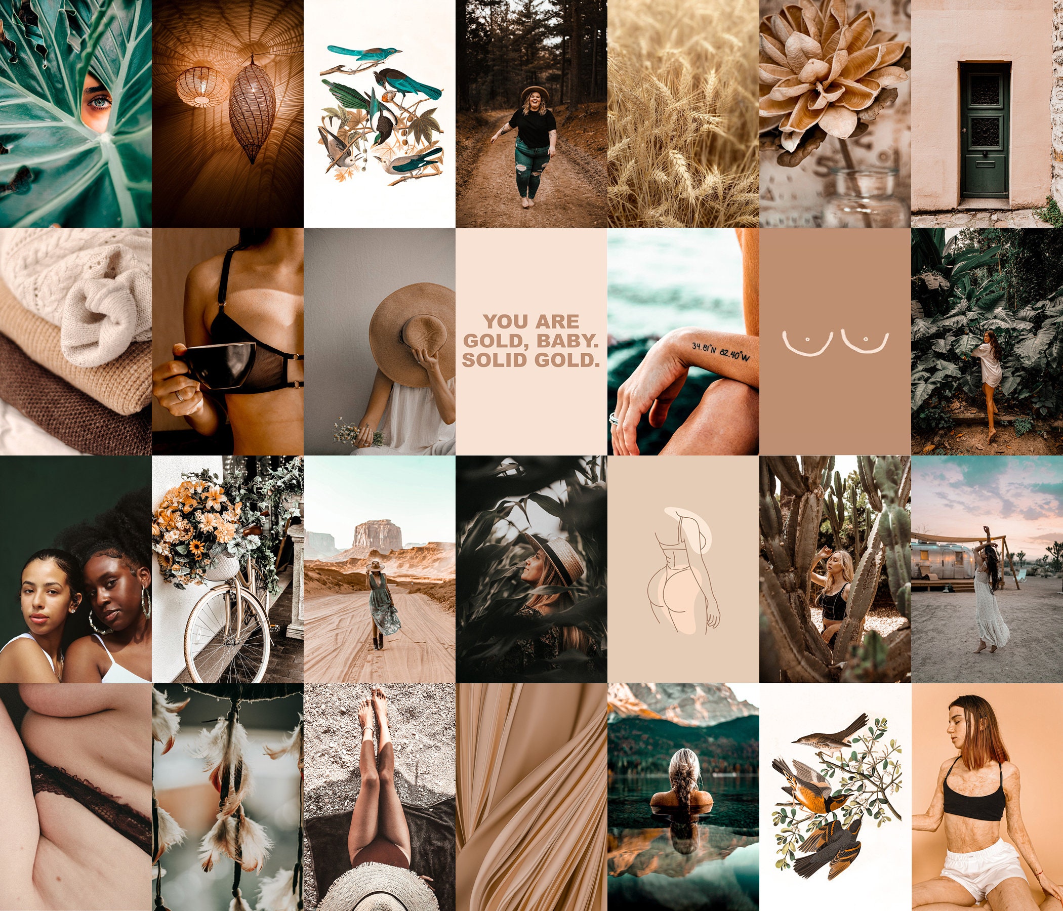 Boho Vibes Collage Kit Instant Digital Download 125 Prints Boho/body ...