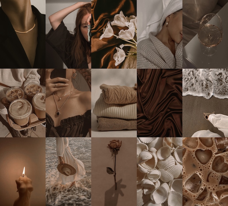 Neutral Brown Collage Kit Digital Download | 200 Pc Aesthetic Art Pack ...