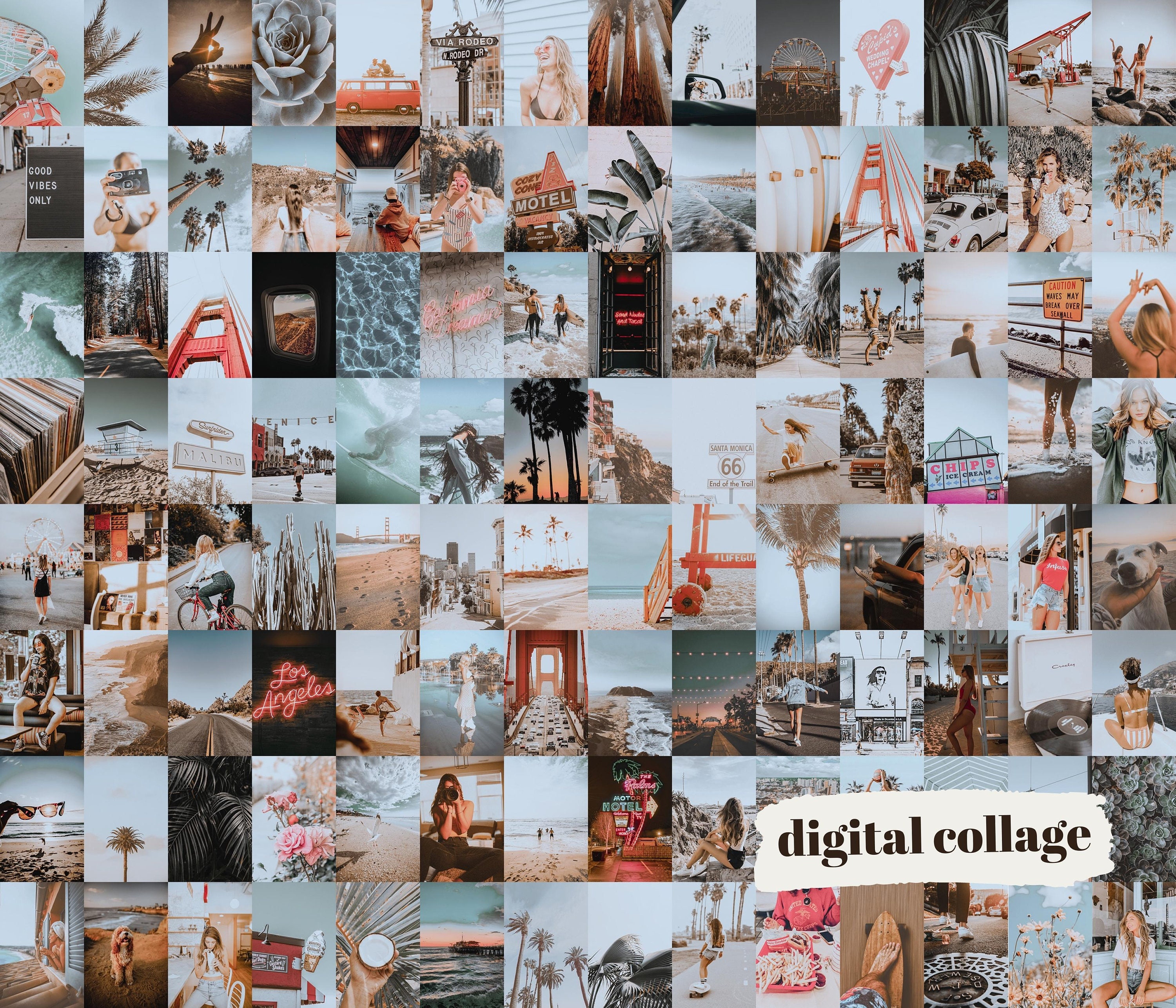 California Collage Kit | 125 Cali Vibes Aesthetic Prints (digital ...