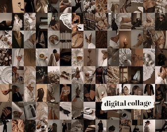 Photo Wall Collage Kit Brown Beige Aesthetic set (Download Now) - Etsy