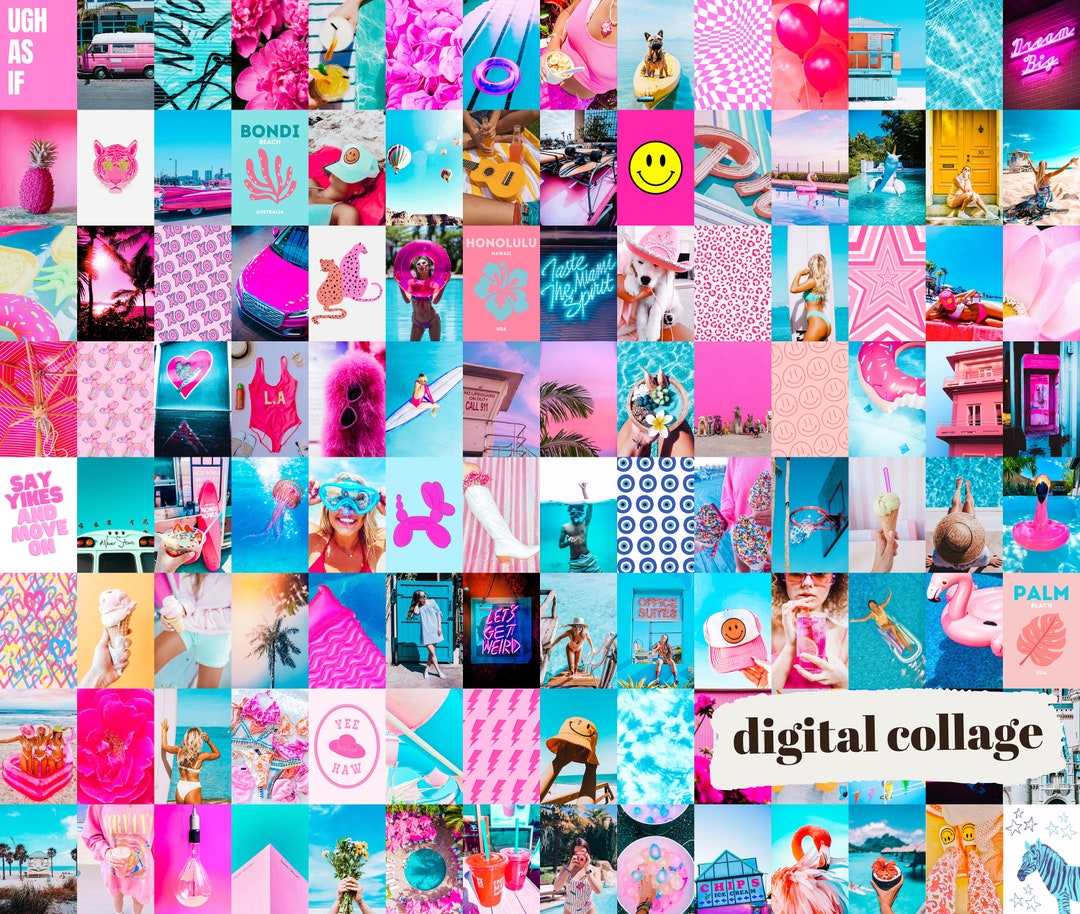 Preppy Collage Kit | Instant Digital Download | 140 Prints | Bright ...