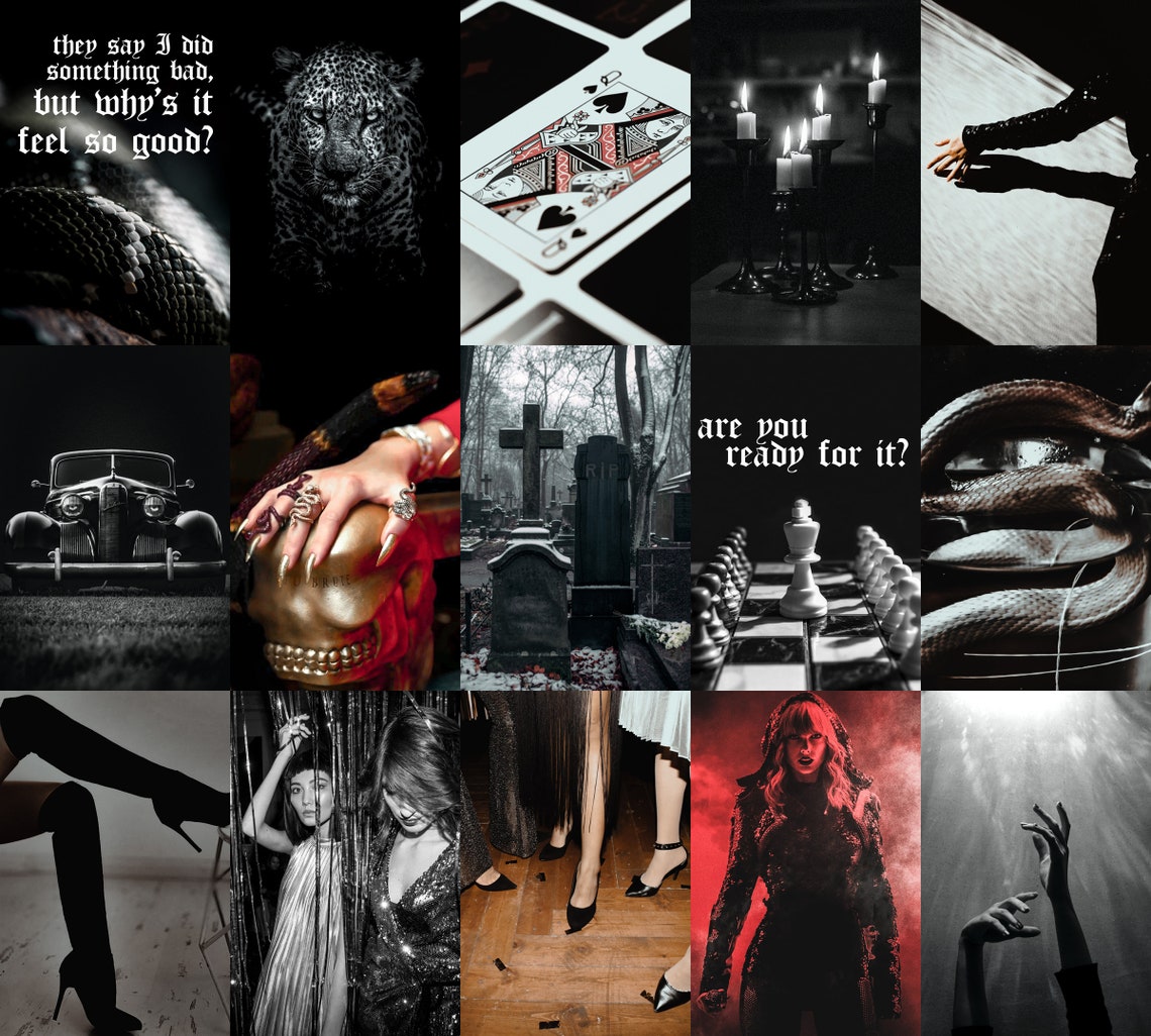 Big Reputation Digital Collage Kit 145pcs Instant Download Dark & Moody ...