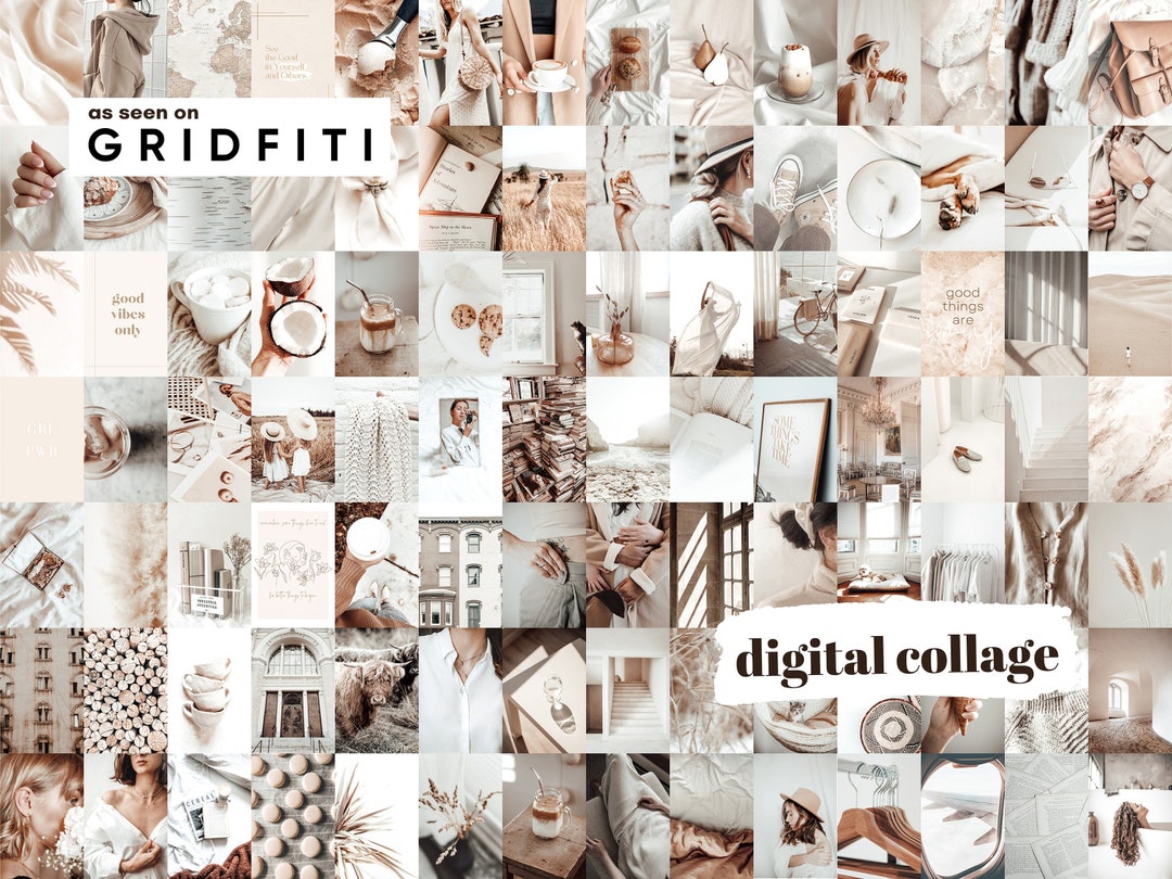 Neutral Beige Collage Kit | Instant Digital Download | 100 Pieces ...