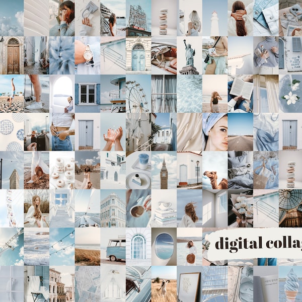 Blue Collage Kit - Etsy