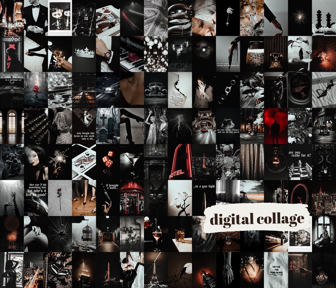 Big Reputation Digital Collage Kit | 145pcs | Instant Download | Dark ...