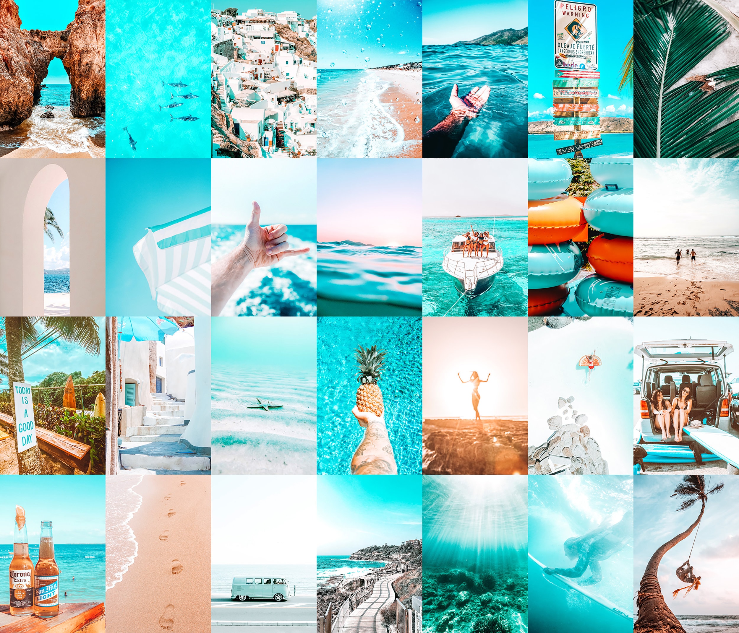 Vibrant Beach Collage Kit | Instant Digital Download | 100 Pieces ...