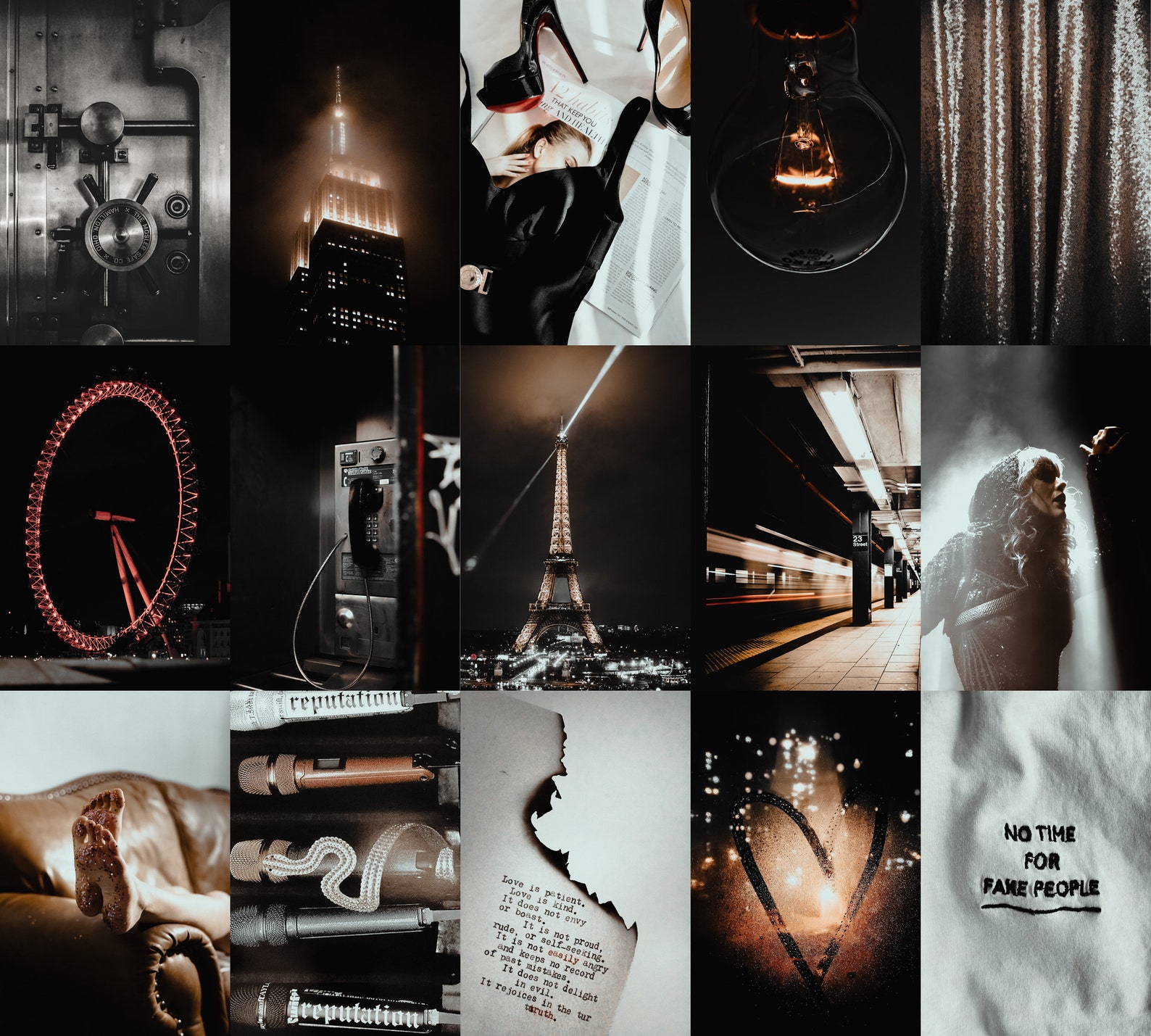 Big Reputation Digital Collage Kit | 145pcs | Instant Download | Dark ...